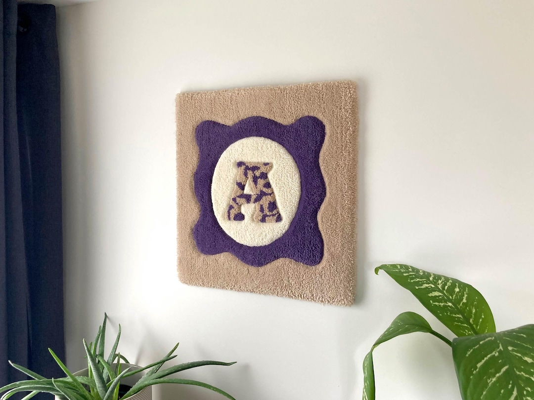 Personalized Initial Tufted Wall Hanging, Custom Letter Nursery Decor ...