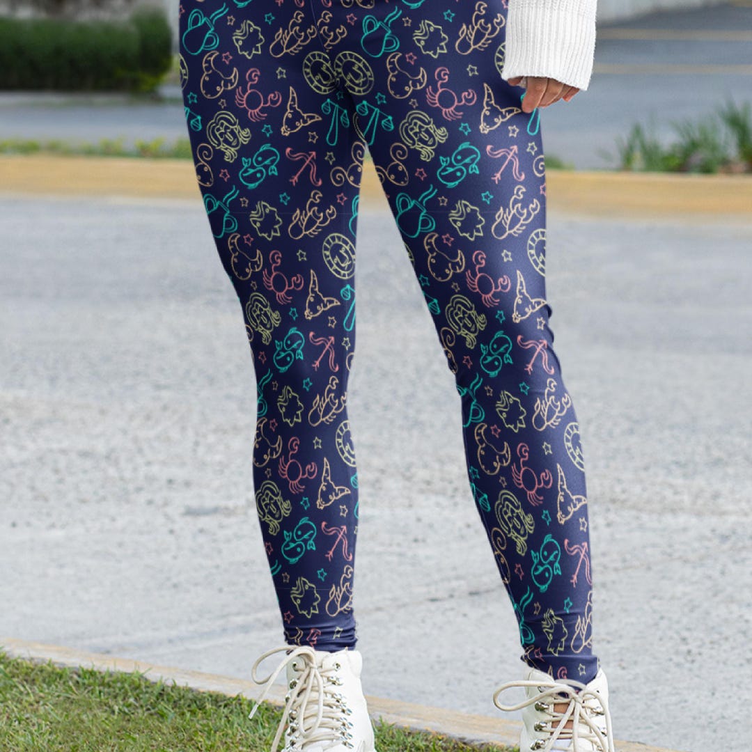 Zodiac Signs All Over Print Leggings, Stretchy, Workout, Gym, Yoga ...