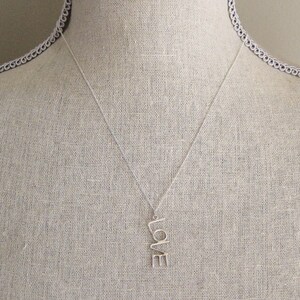 LOVE Necklace - Sterling Silver Chain and Pendant - Etsy