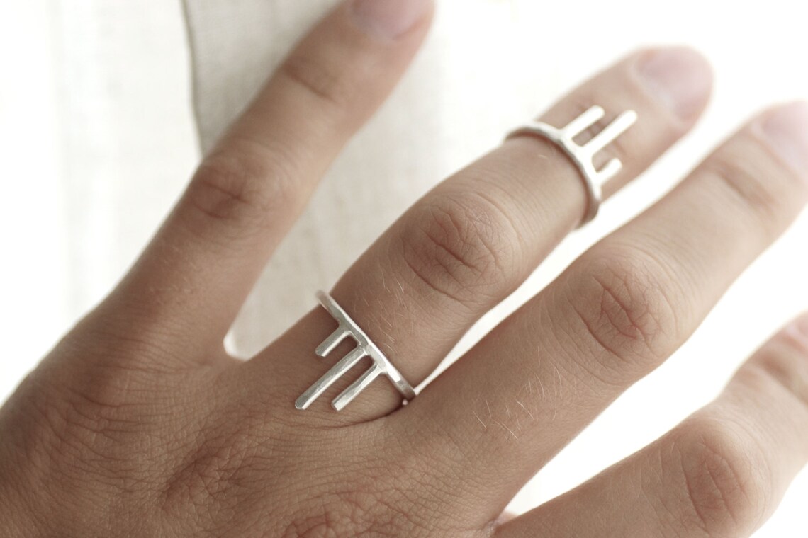 Dripping Sterling Ring Set Unattached Ring Armor Made to | Etsy