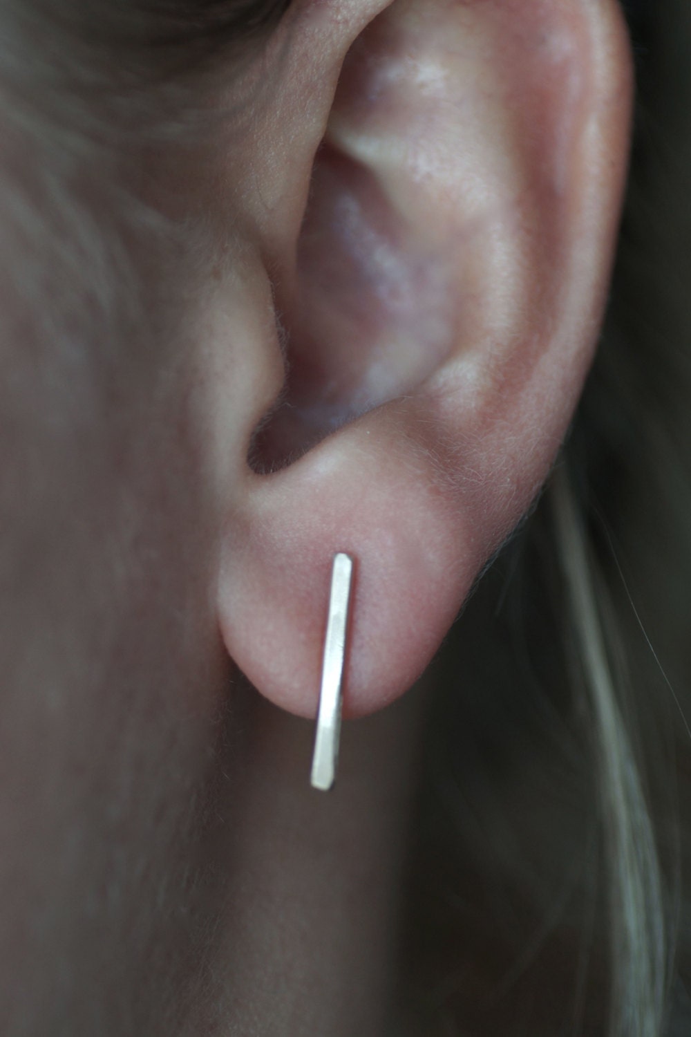 Bar Earrings 14kt Gold Fill Posts Studs | Etsy