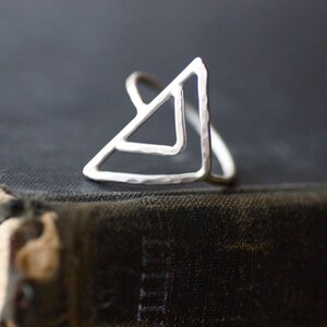 Triangle Ring Sterling Silver Made to Order Hammered - Etsy