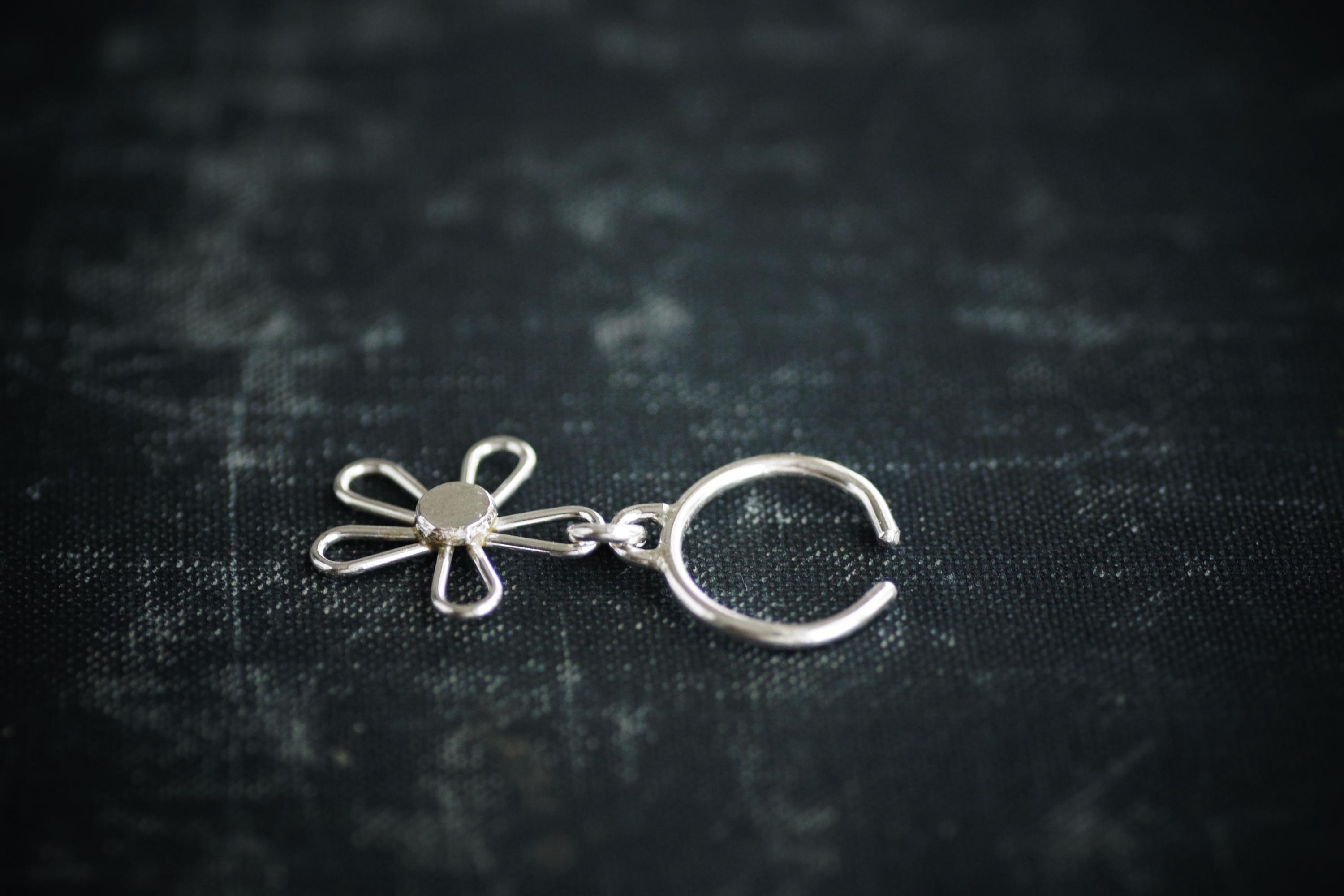 Dangling Flower Ear Cuff - Sterling Silver - Etsy