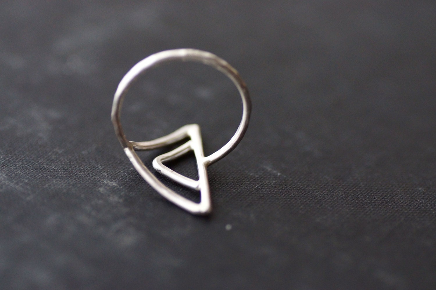Triangle Ring Sterling Silver Made to Order Hammered - Etsy
