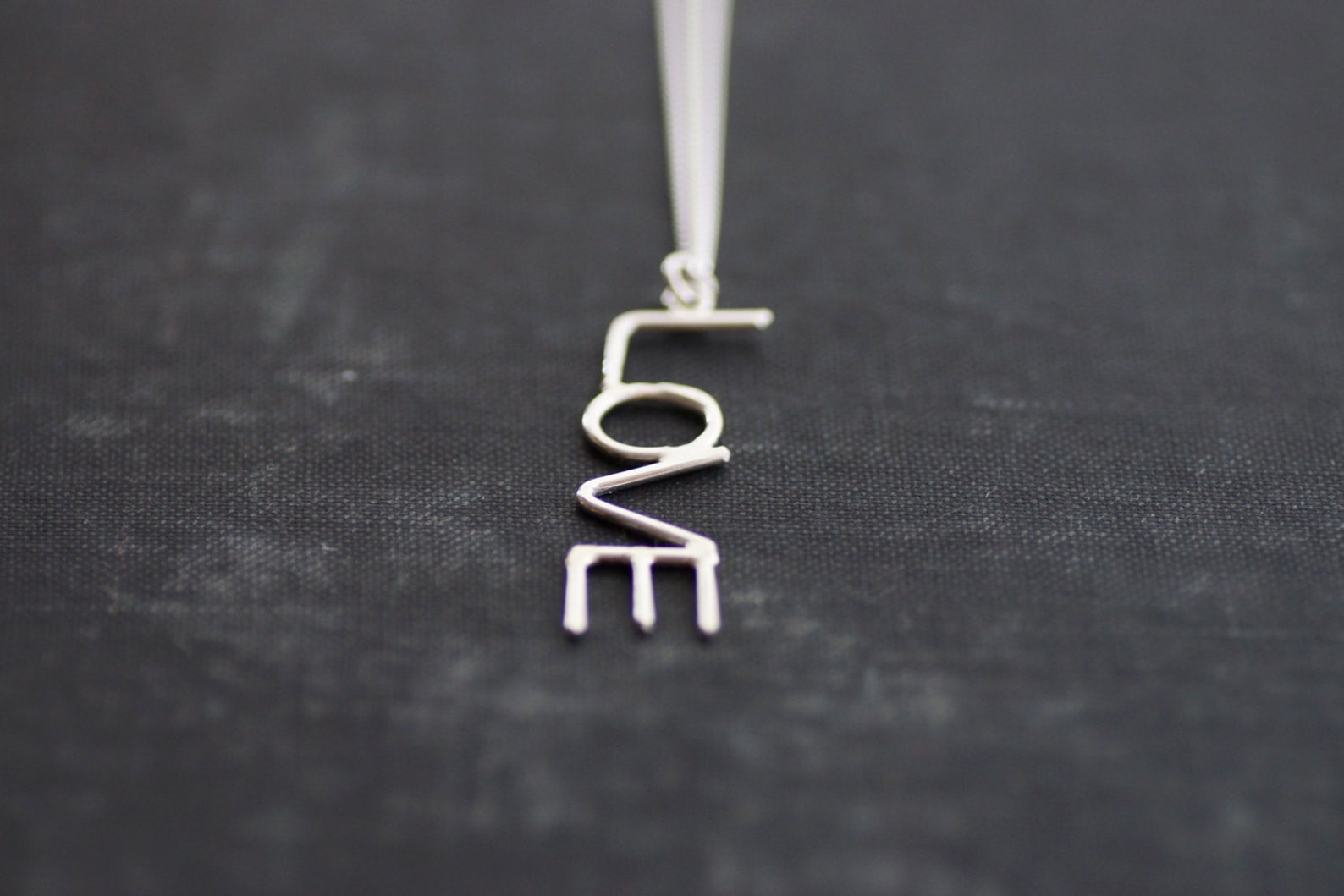 LOVE Necklace Sterling Silver Chain and Pendant - Etsy