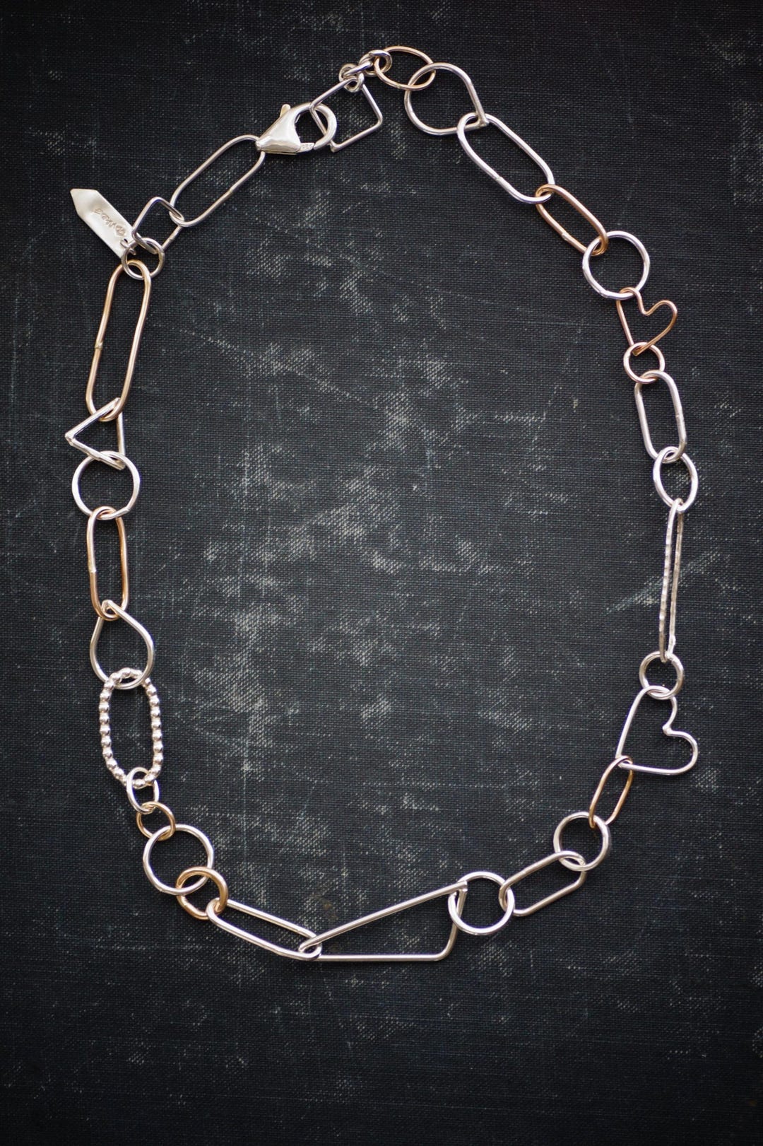 Recycled Chain Necklace - Mixed Metal - Sterling Silver - 14kt Goldfill ...