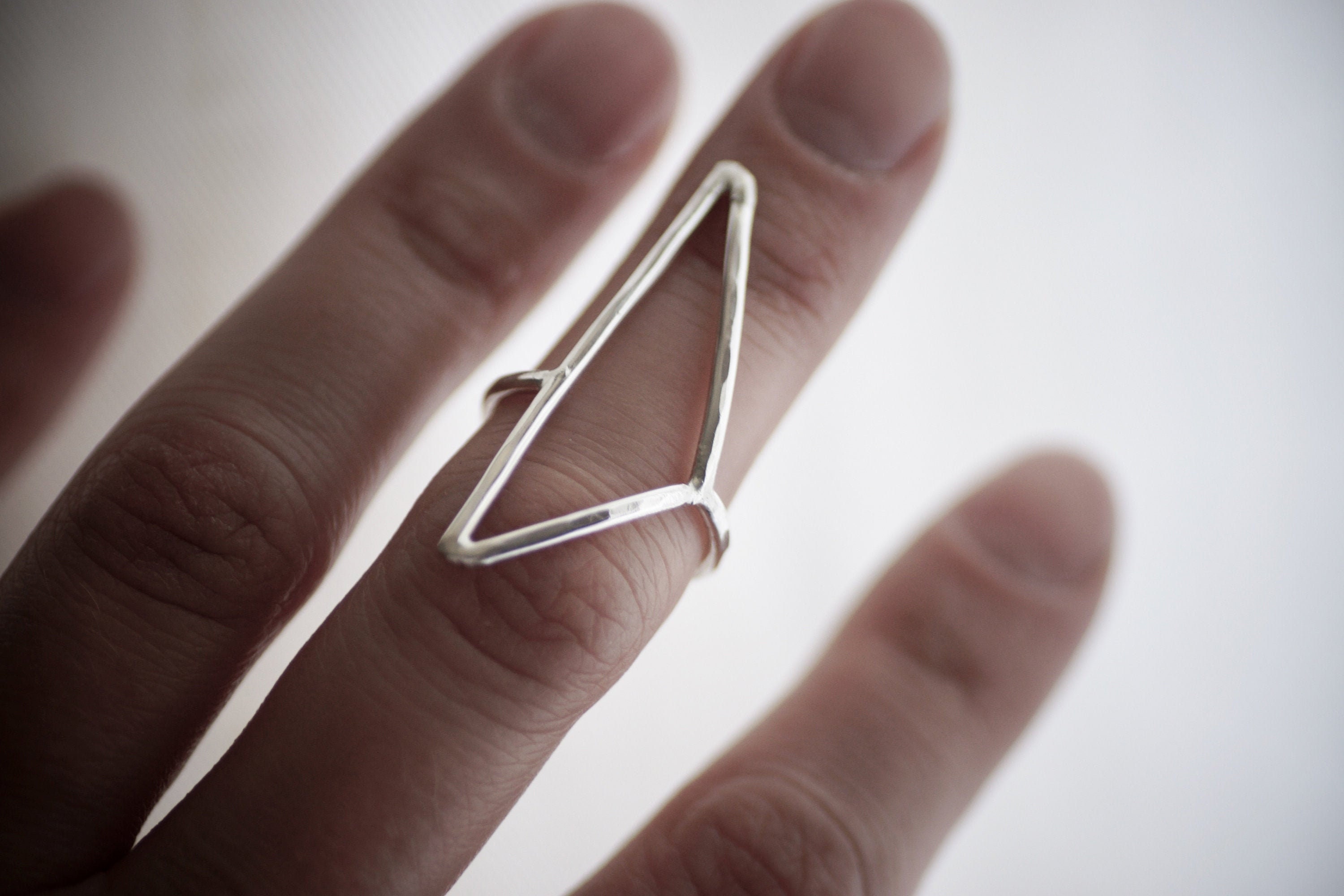 Triangle Ring Sterling Silver Statement Ring | Etsy