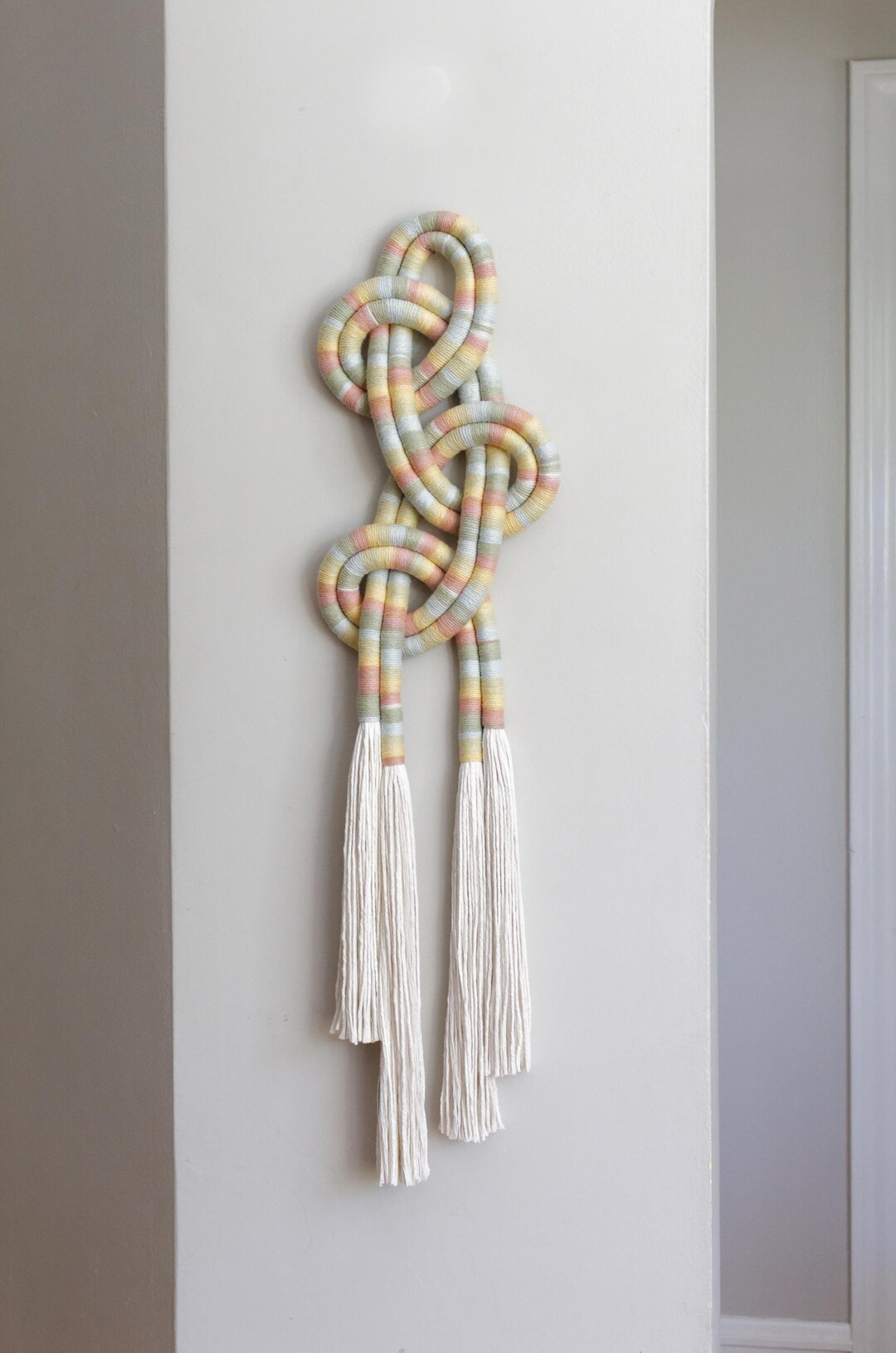Dusty Pastels Loop Chain Fiber Art Wall Hanging - Etsy