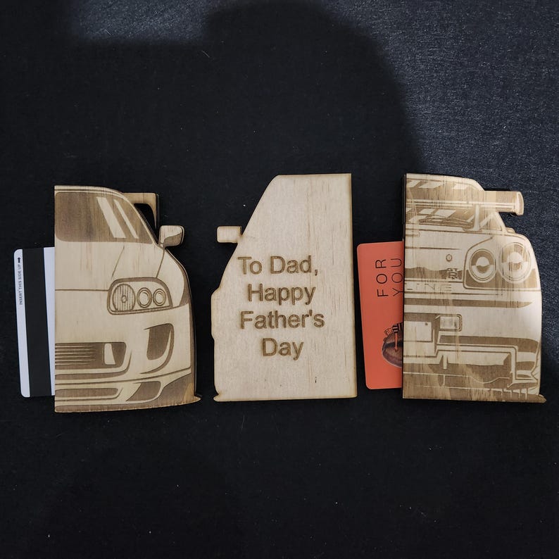 Father’s Day Car Gift Card Holder | Supra, Skyline R34, Golf MK2 ...