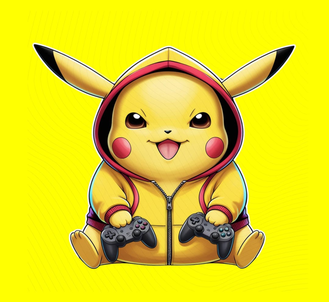 Pikachu Gamer Clipart, Pokémon Character PNG Collection, Pikachu Art ...