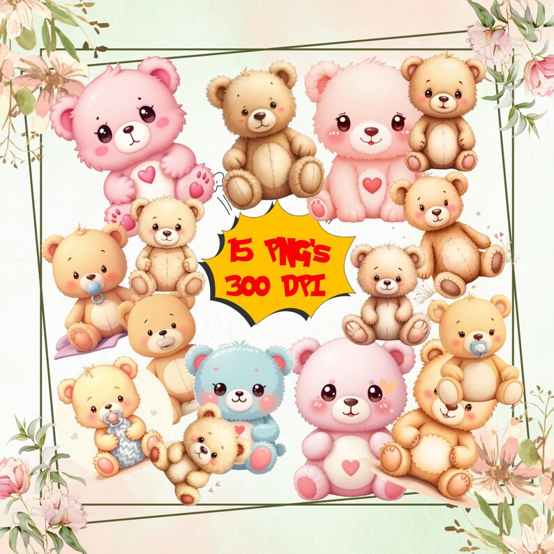 15 Teddy Bear Clipart PNG, Teddy Bear Png, for Commercial Use ...