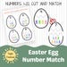 Easter Egg Number Matching Game, Easter Learning Activity, Counting ...