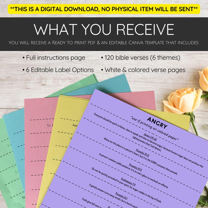 DIY Bible Verse Jar Kit, Color Coded Bible Verses, Digital Download ...