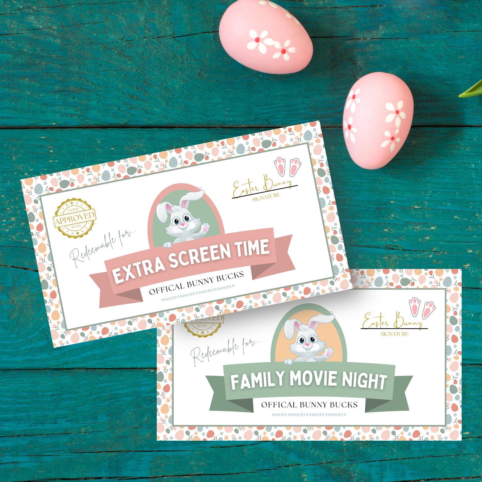 Easter Bunny Bucks Printable, Easter Egg Filler, Customizable Reward ...