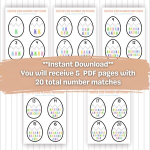 Easter Egg Number Matching Game, Easter Learning Activity, Counting ...