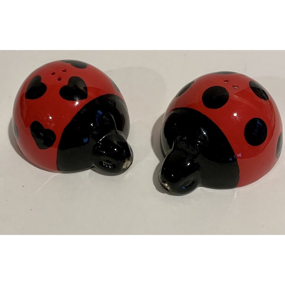 Ladybug Salt and Pepper Shakers Kissing Magnets by Westland Mwah - Etsy