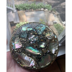 Vintage Abalone Shell Trivet Lucite Hot Plate - Etsy
