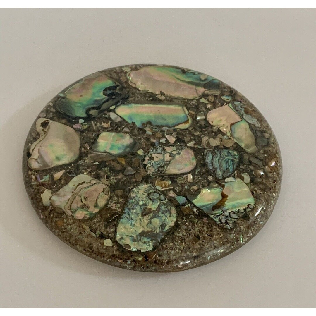 Vintage Abalone Shell Trivet Lucite Hot Plate - Etsy