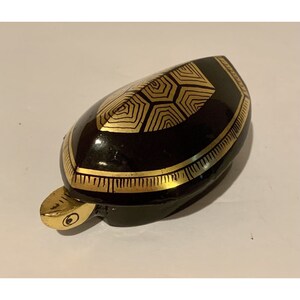 Wooden Black Lacquer and Gold Turtle Trinket Box - Etsy