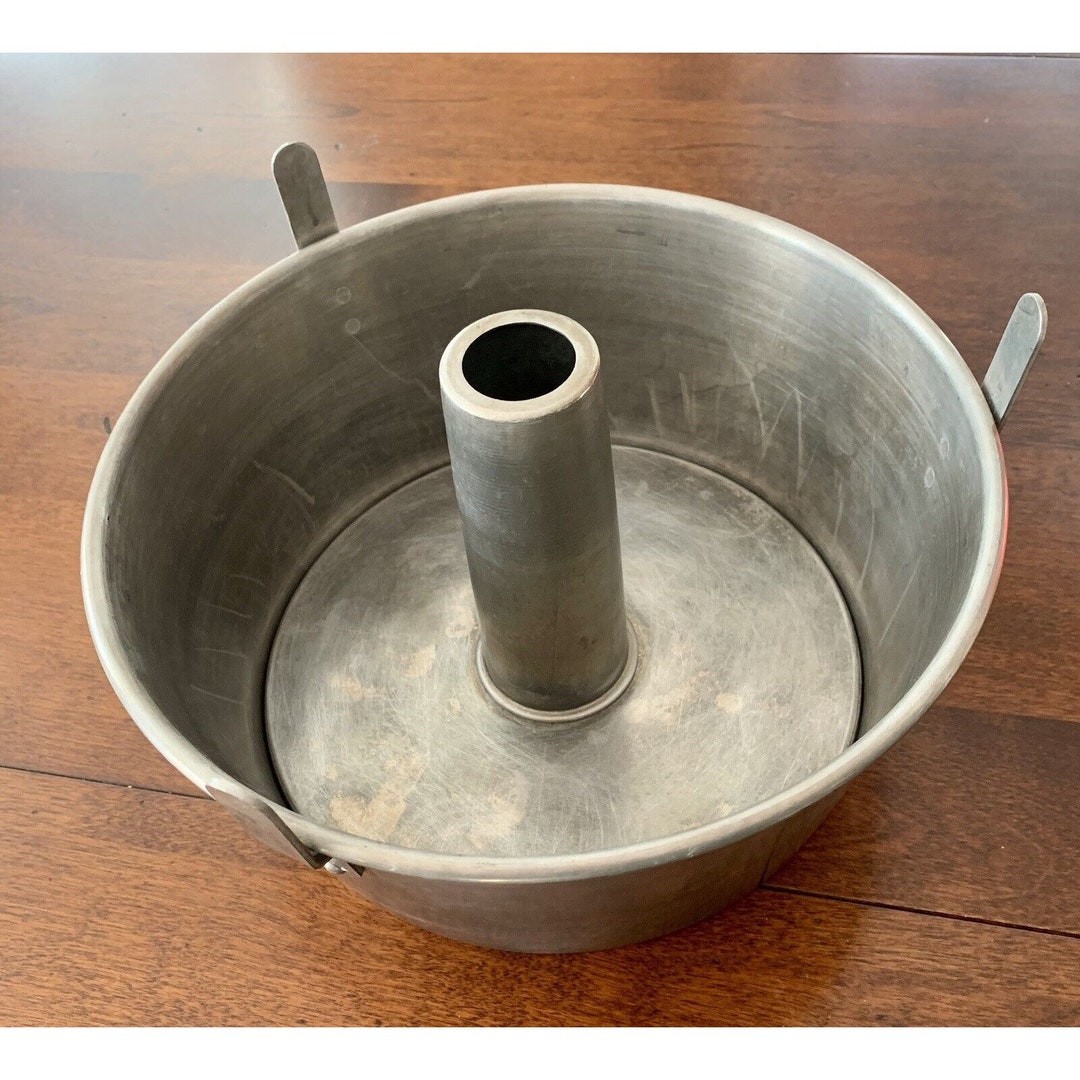 Vintage Grants Angel Food Cake Pan 10" X 4 1/2" 2pc Aluminum Baking Tin ...