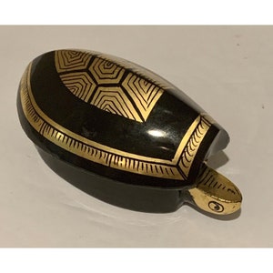 Wooden Black Lacquer and Gold Turtle Trinket Box - Etsy