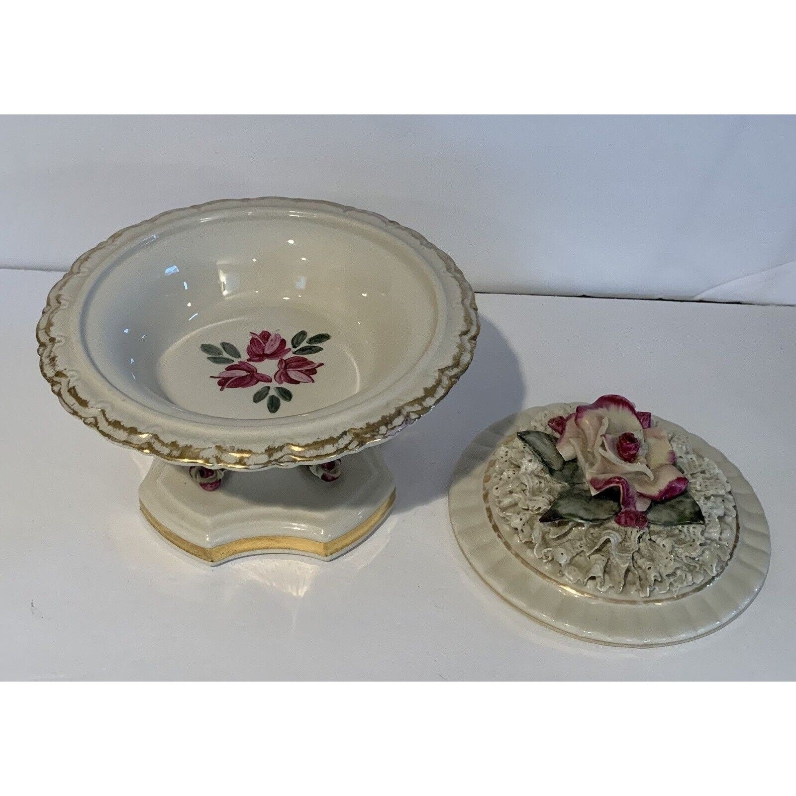 Chantilly China #134 Candy/comote Dish With Top Gold Trimmed - Etsy
