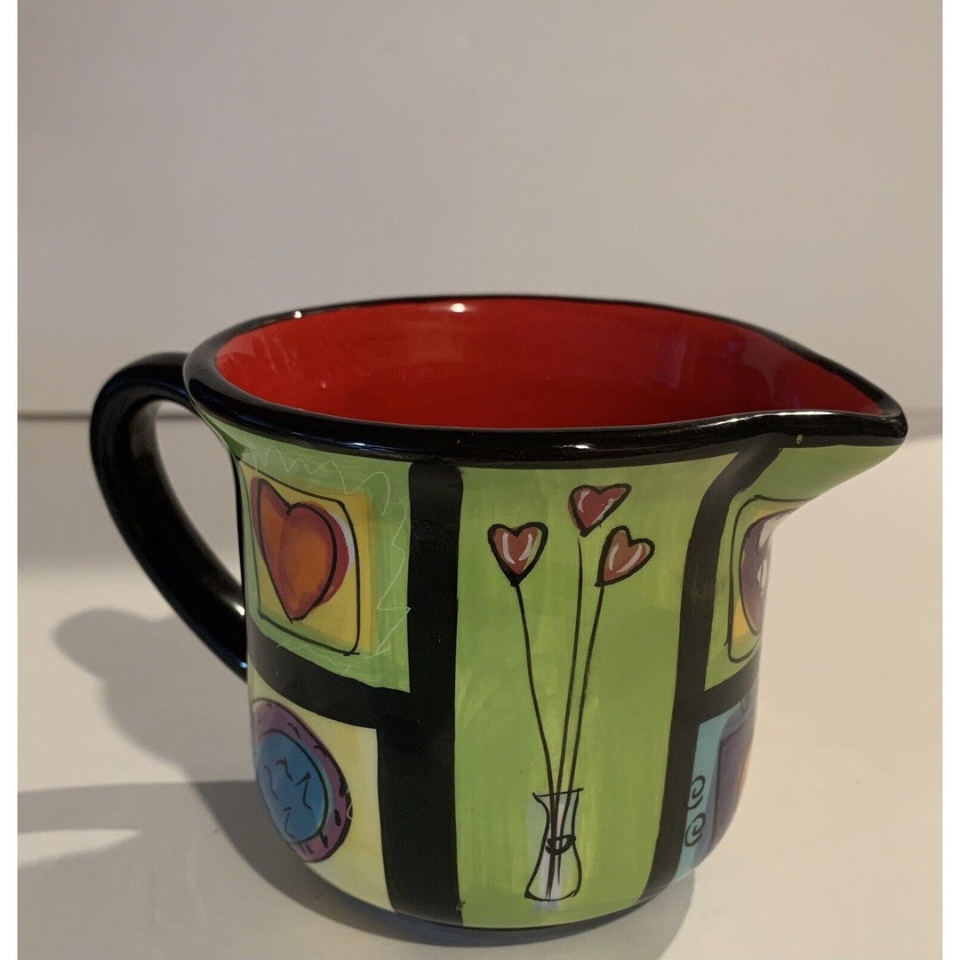 Vintage Creamer Ceramic Hearts Red 12 Oz Henriksen Imports Naylor ...