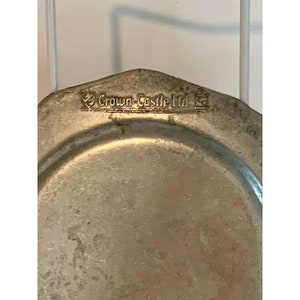 3 Crown Castle Queen Anne Pewter Bread Dessert Plates 6 1/4" MADE IN ...