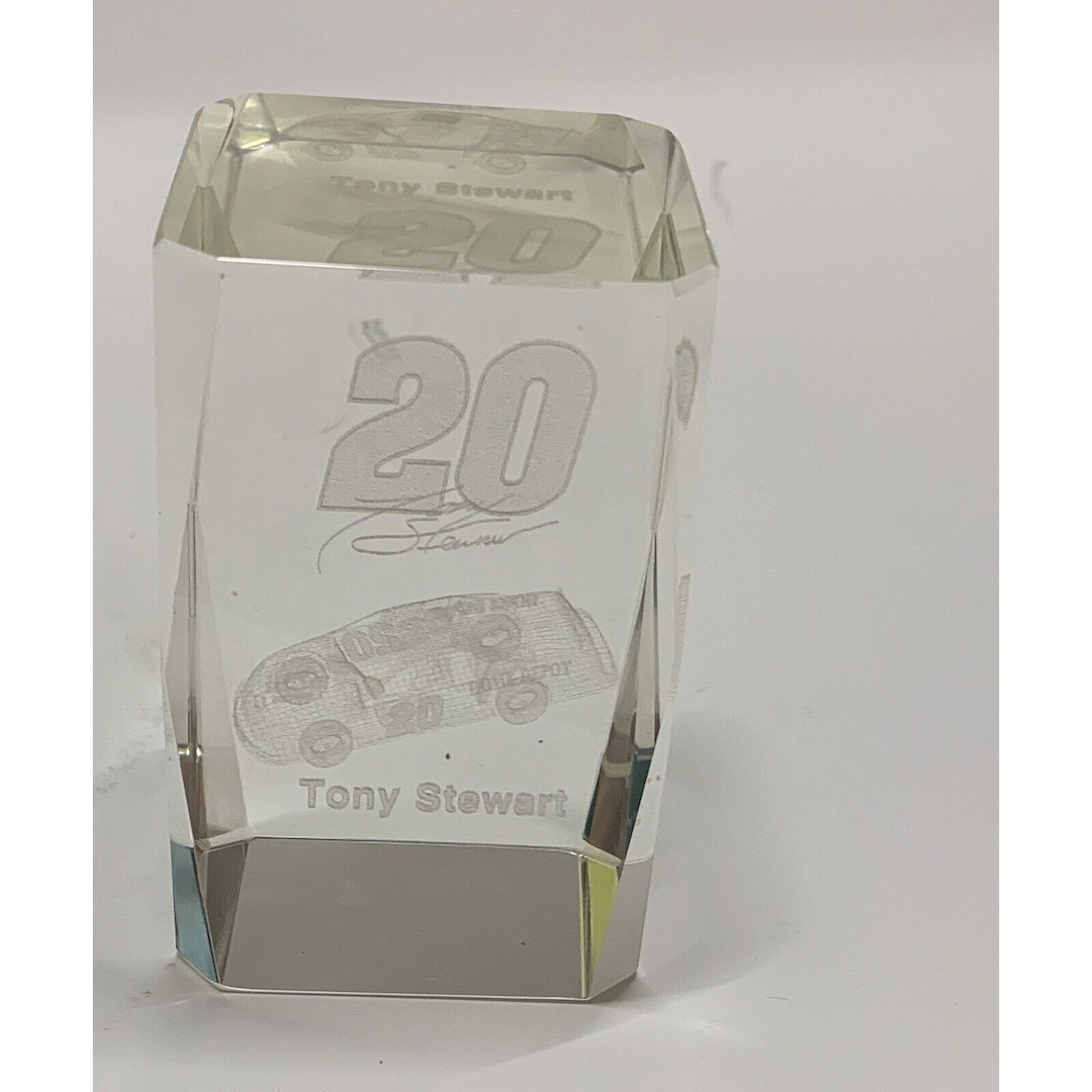 Tony Stewart #20 Nascar Racing Glass Display Hologram Paperweight ...