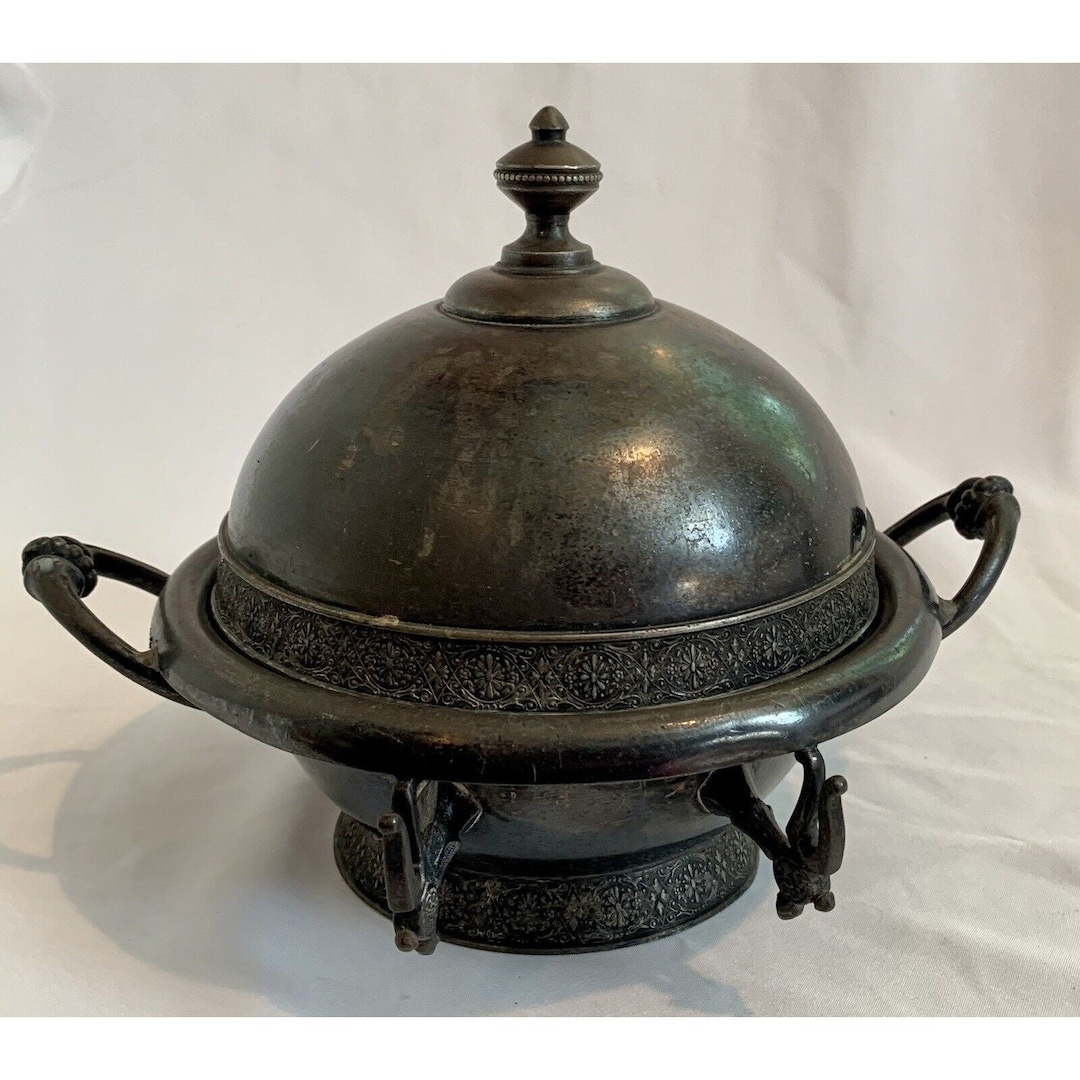 Antique Simpson Hall Miller & Co Quadruple Plate Silver Covered Butter ...