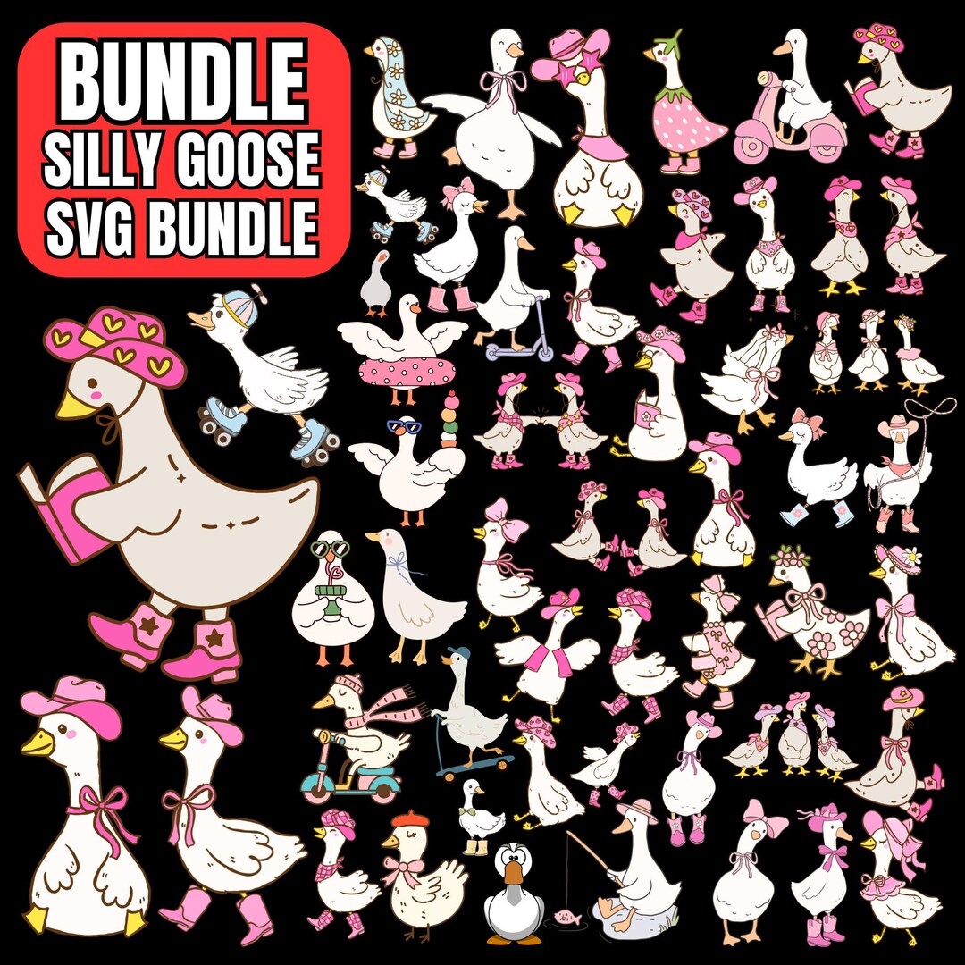 Funny Goose SVG PNG Bundle, Snarky Goose Retro Humor Svg, Sassy Animal ...