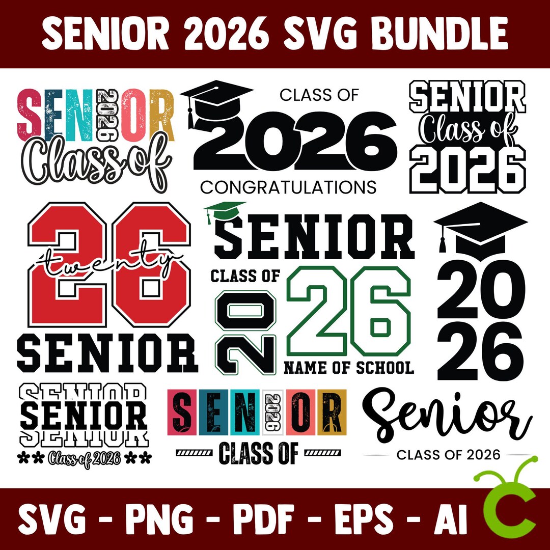 Graduation 2026 SVG Bundle, Graduation Svg, Senior 2026 SVG, Class of ...