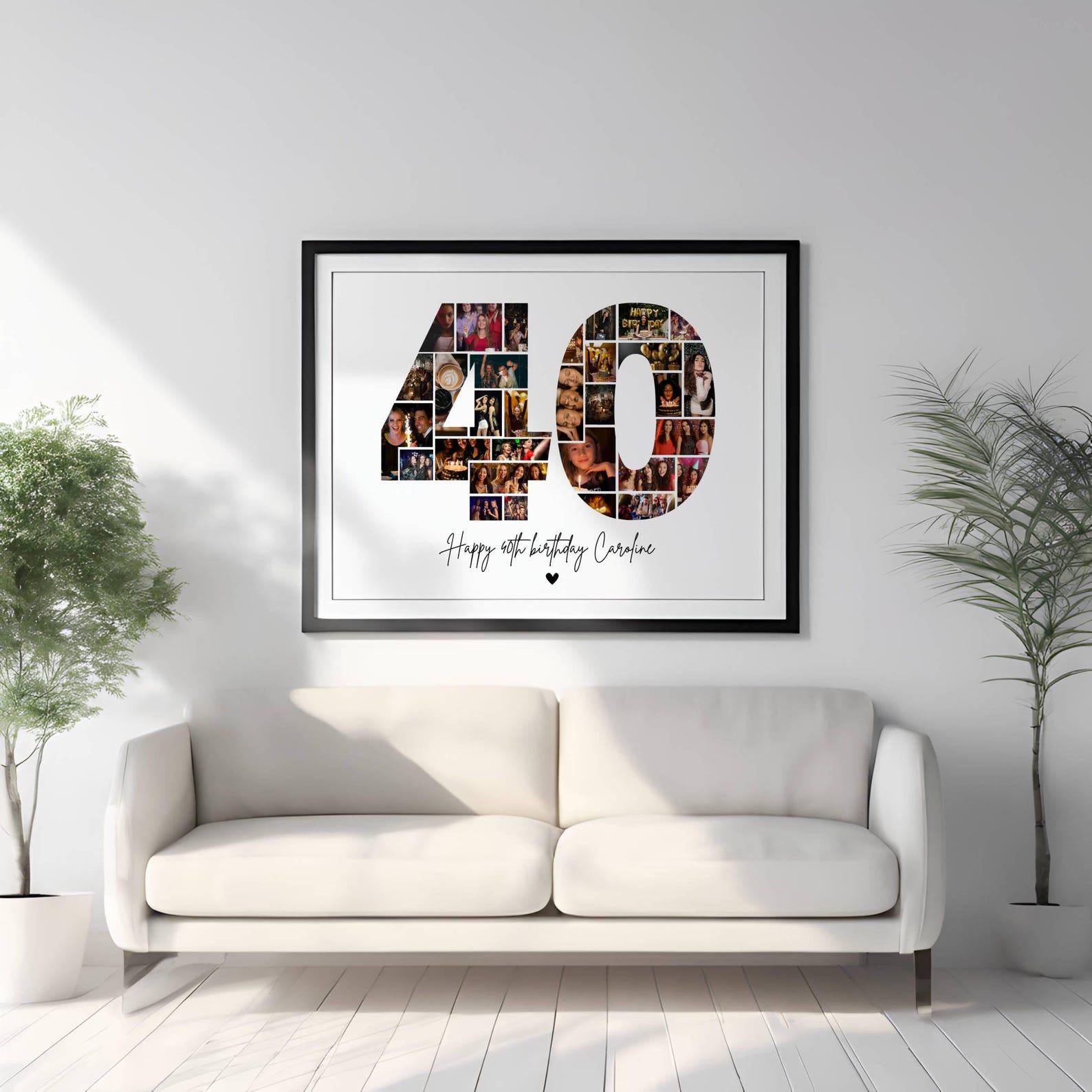 40th Birthday Photo Collage Template, Number 40 Collage, 40th Collage ...