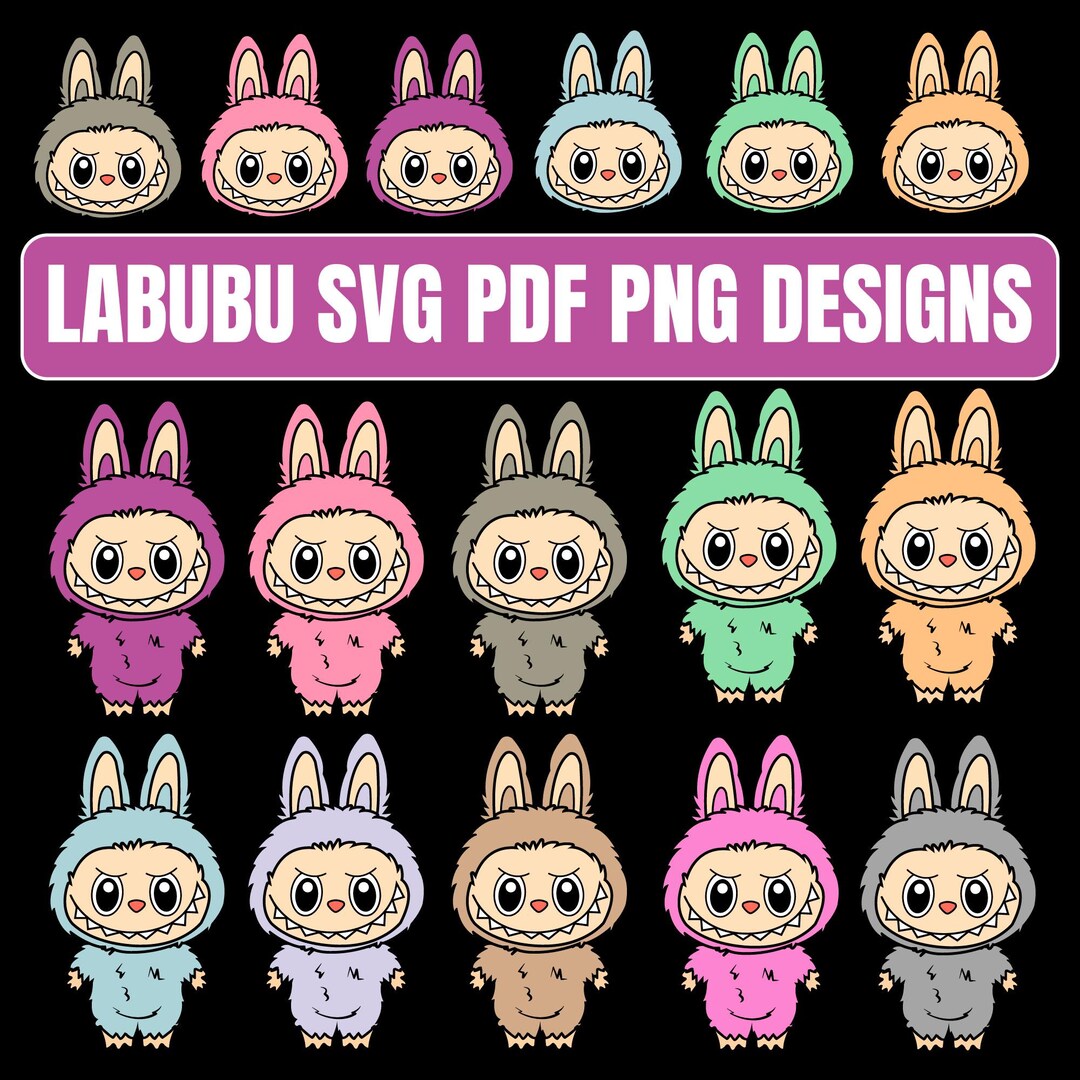 Labubu Designs SVG Bundle, Labubu Clipart, Labubu PNG, Cute Labubu ...