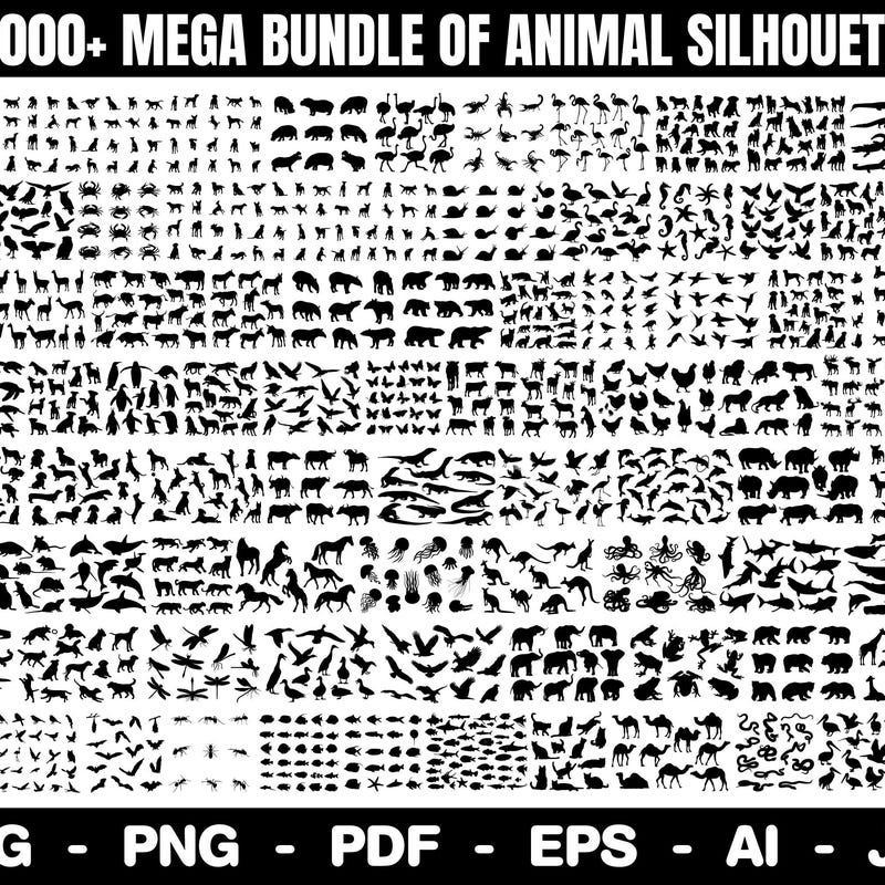 Animals Silhouette - Etsy