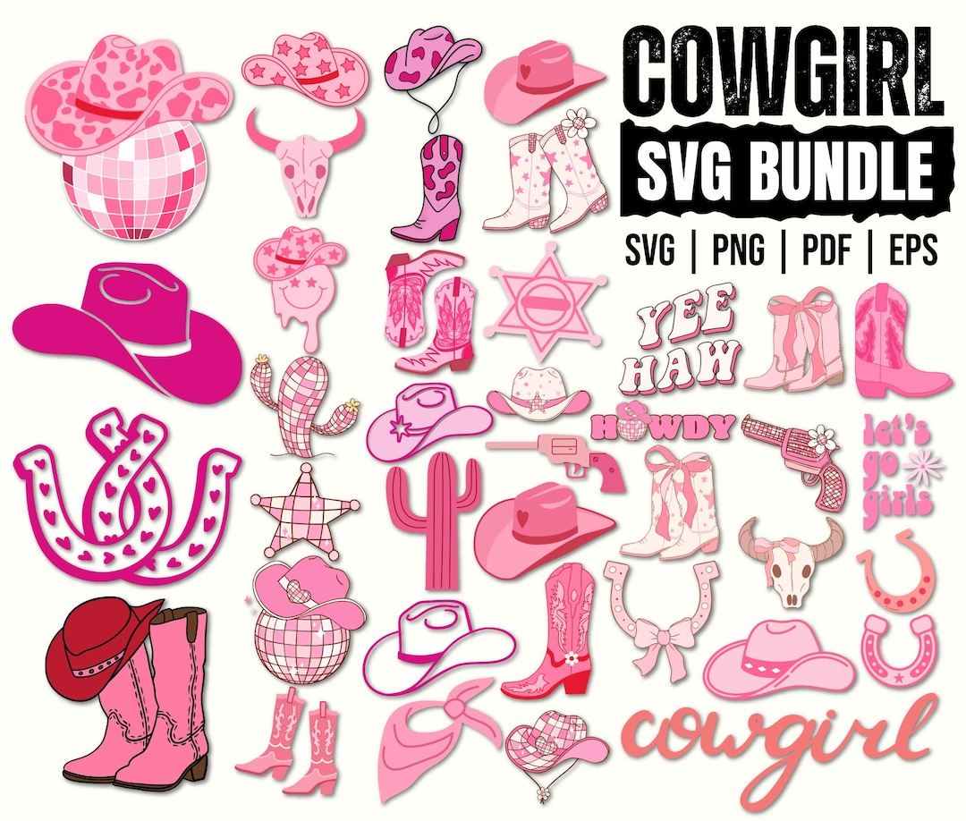 Paquete SVG de vaquera, botas de vaquera Svg, sombrero de vaquera Svg ...
