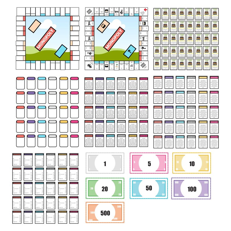 Monopoly Canva Editable Template, Blank Monopoly Board Template ...