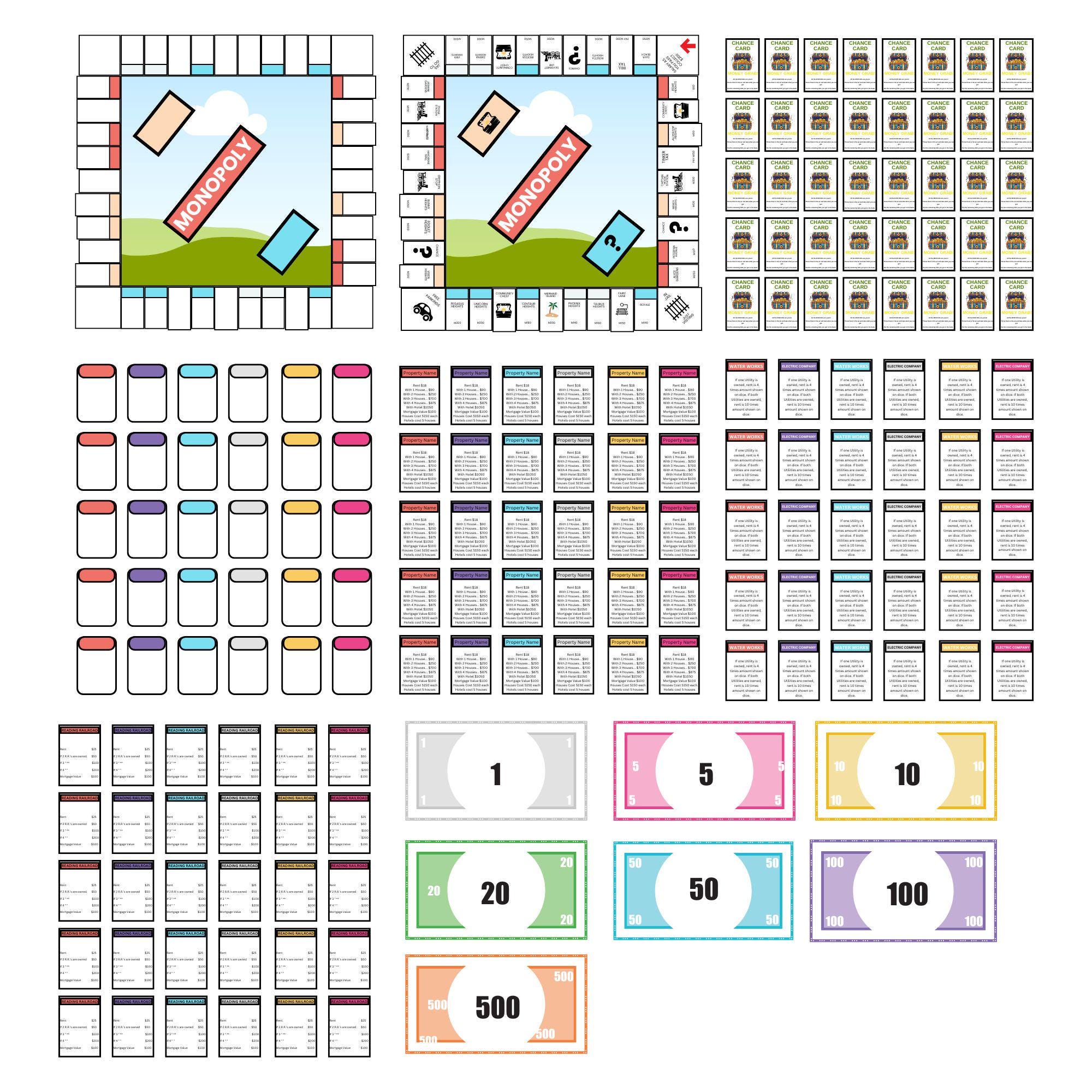 Monopoly Canva Editable Template, Blank Monopoly Board Template ...