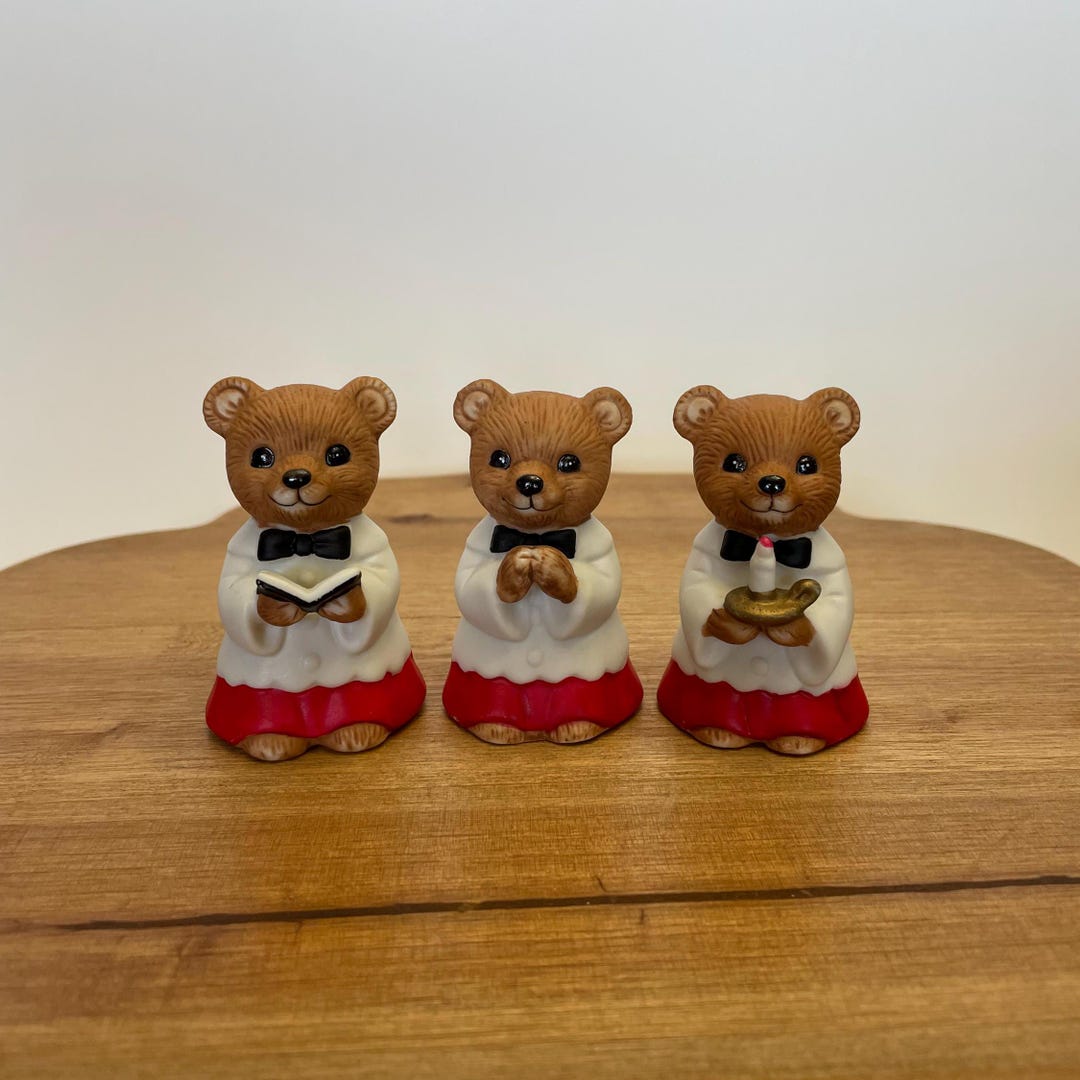 Set of 3 Homco Little Bears Christmas Choir Figurines, #5100 - Etsy