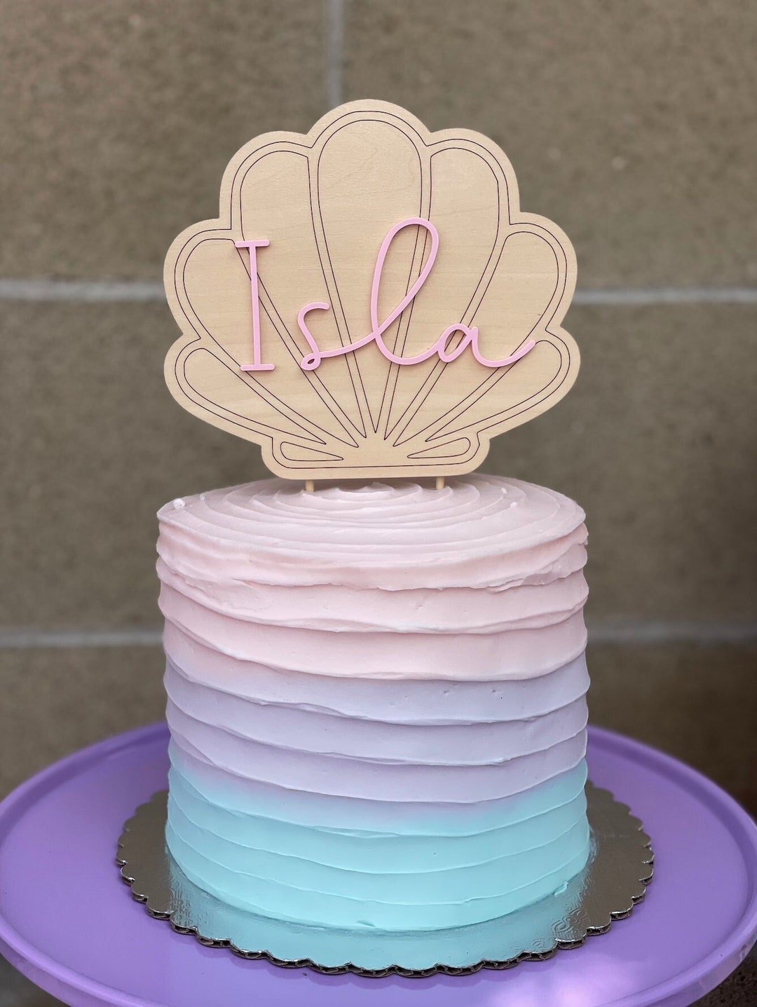 Shell Name Cake Topper - Etsy