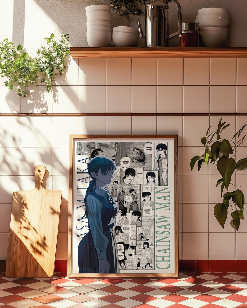 Chainsaw Man Asa Mitaka Digital Print, CSM Manga Panel Wall Art, Anime ...