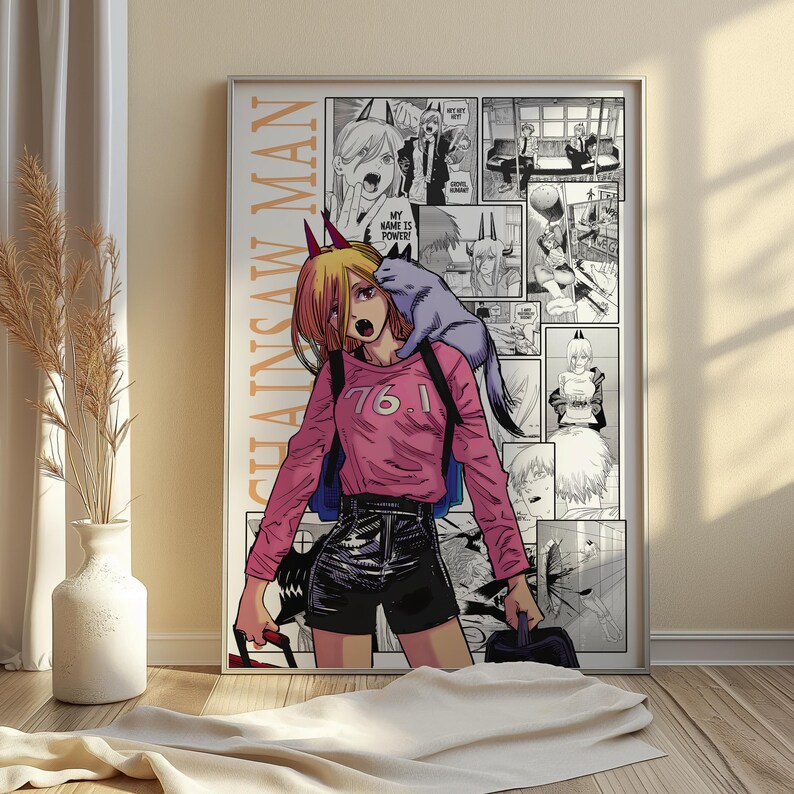 Chainsaw Man Power Digital Print, CSM Manga Panel Print, Anime Room ...