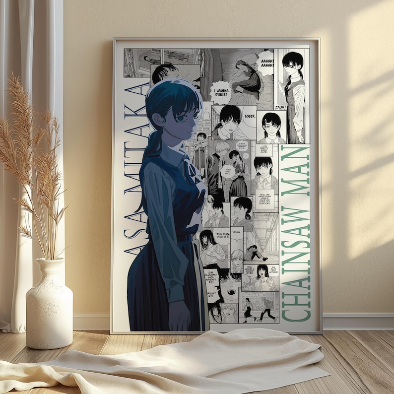 Chainsaw Man Asa Mitaka Digital Print, CSM Manga Panel Wall Art, Anime ...
