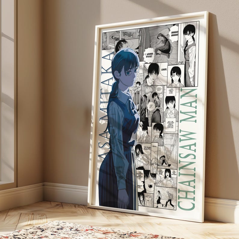 Chainsaw Man Asa Mitaka Digital Print, CSM Manga Panel Wall Art, Anime ...