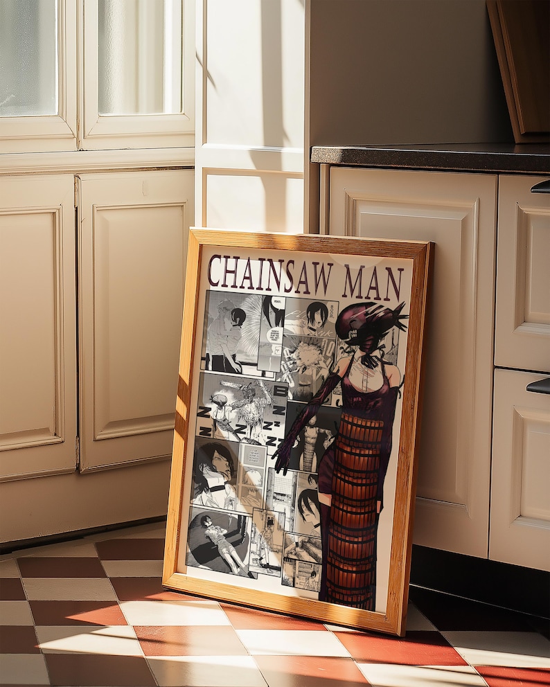 Chainsaw Man Reze as Bomb Devil Matte Poster, CSM Manga Panels Print ...