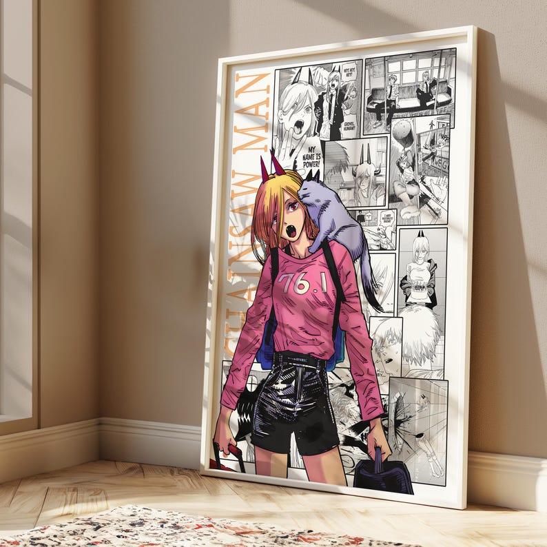 Chainsaw Man Power Digital Print, CSM Manga Panel Print, Anime Room ...