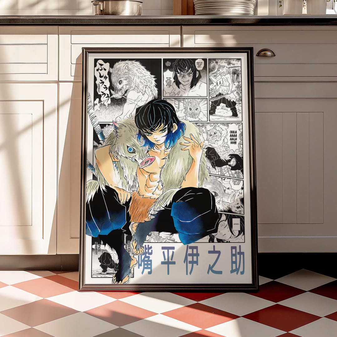 Demon Slayer Inosuke Poster Matte, Kimetsu No Yaiba Print, Manga Room ...