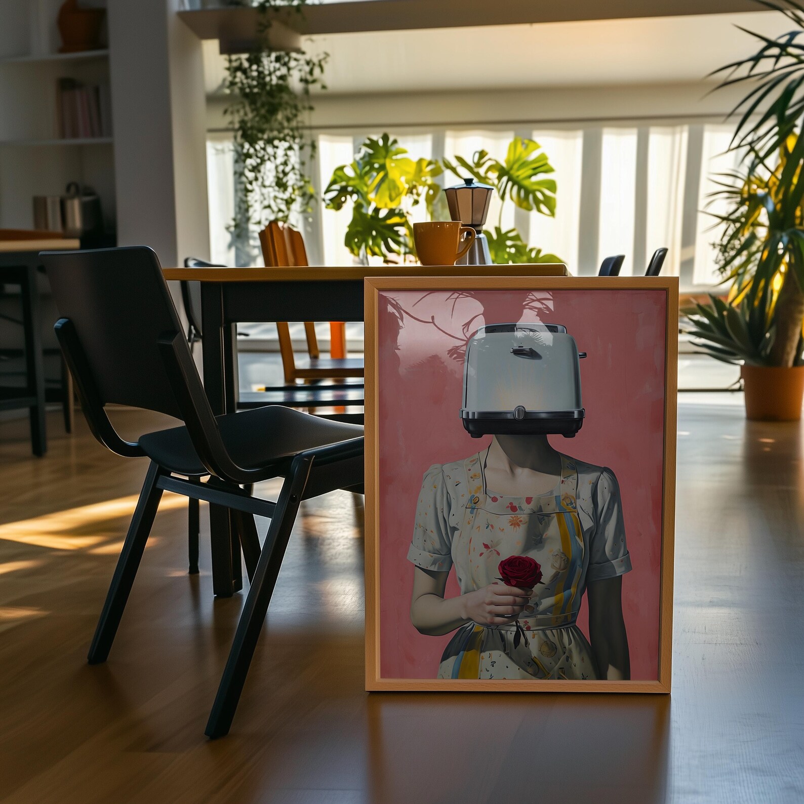 Toaster Head Surreal Portrait: Funky Pink Home Decor (digital Download ...