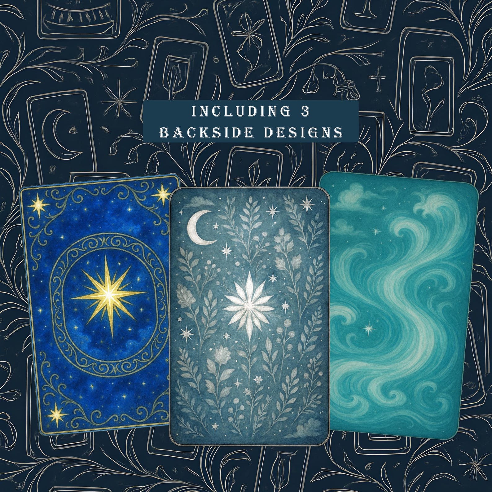 Printable Major Arcana Tarot Card Set: Ethereal Blue Illustrations ...