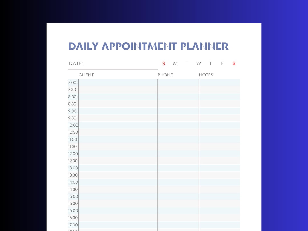 Appointment Planner Printable Digital Office Tracker Daily and Weekly ...
